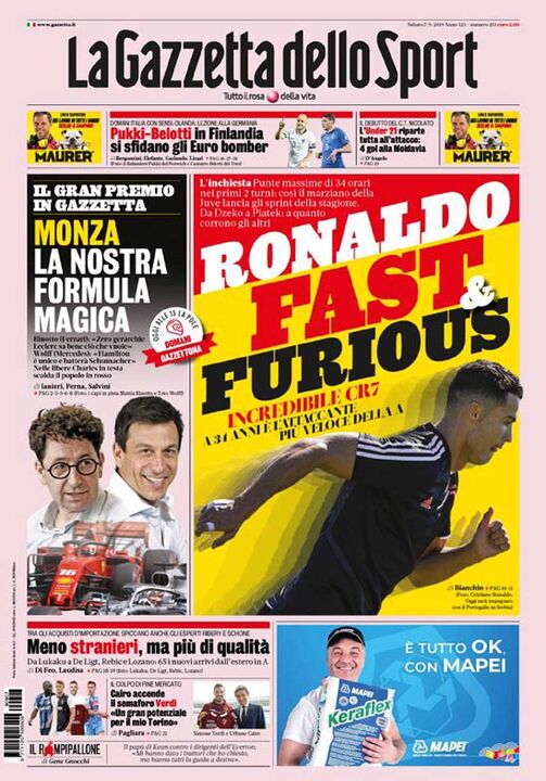 «Ronaldo, fast and furious»: imprensa italiana rendida à velocidade de ...