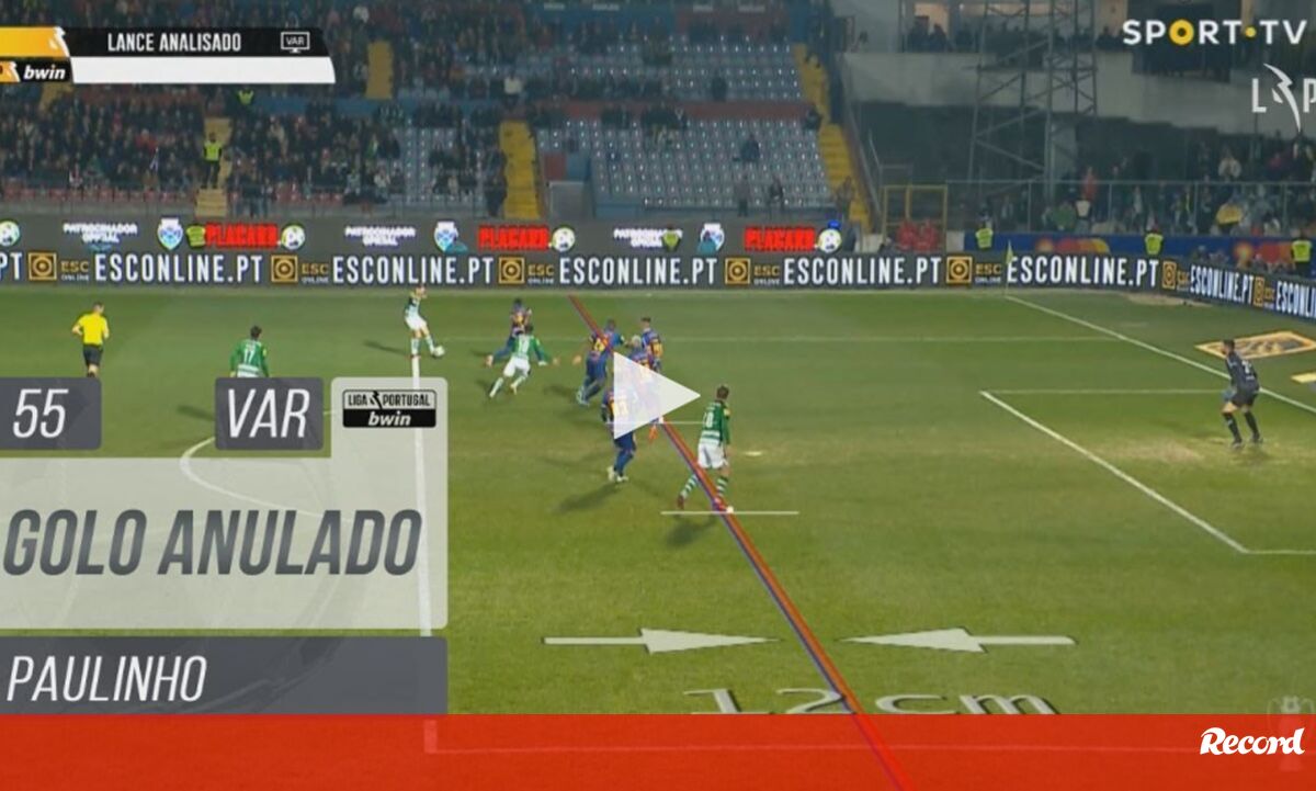 O segundo golo anulado a Paulinho por fora de jogo no Chaves-Sporting - Vídeos - Jornal Record