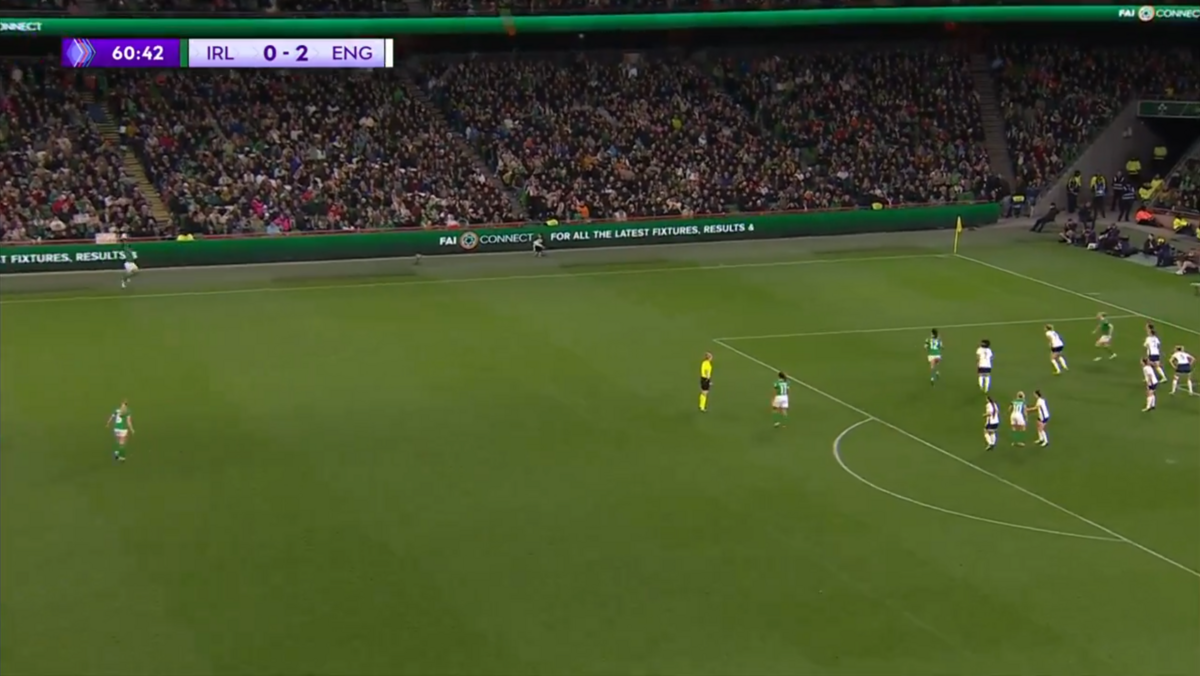 Lançamento lateral de jogadora da Irlanda impressiona: bola percorreu ...