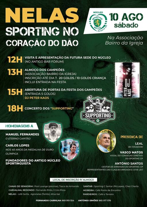 Manuel Fernandes e Carlos Lopes homenageados no novo Núcleo do Sporting ...