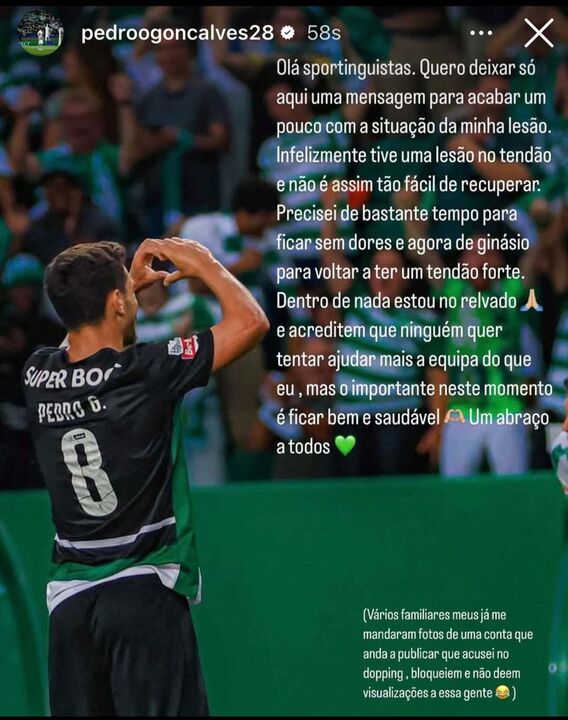 Pote esclarece lesão e denuncia conta de rede social: «Bloqueiem e não ...